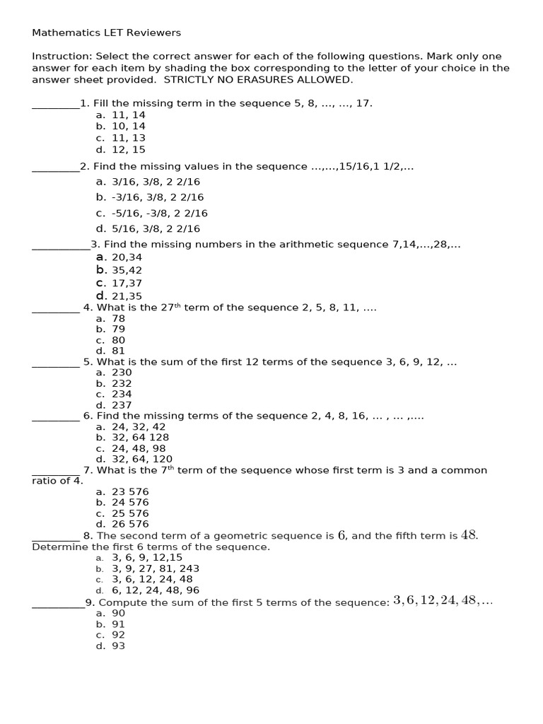 Math Reviwer Part 2 | PDF | Mathematics | Mathematical Analysis