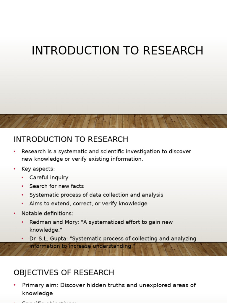 Introduction To Research | PDF | Methodology | Statistics