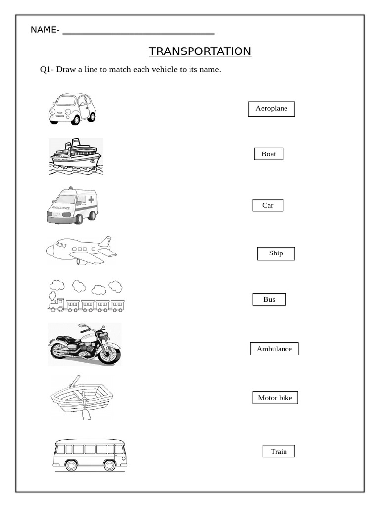 Transportation Vocabulary and Exercises | PDF