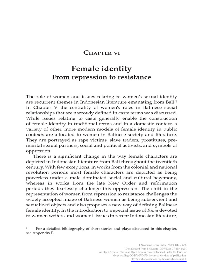Balinese Women's Identity in Literature | PDF | Bali | Feminism
