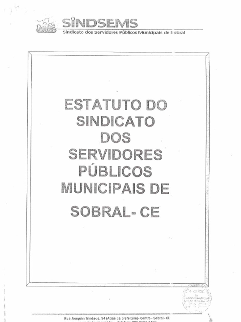 Estatuto Do Sindicato Dos Servidores Públicos Municipais de Sobral | PDF