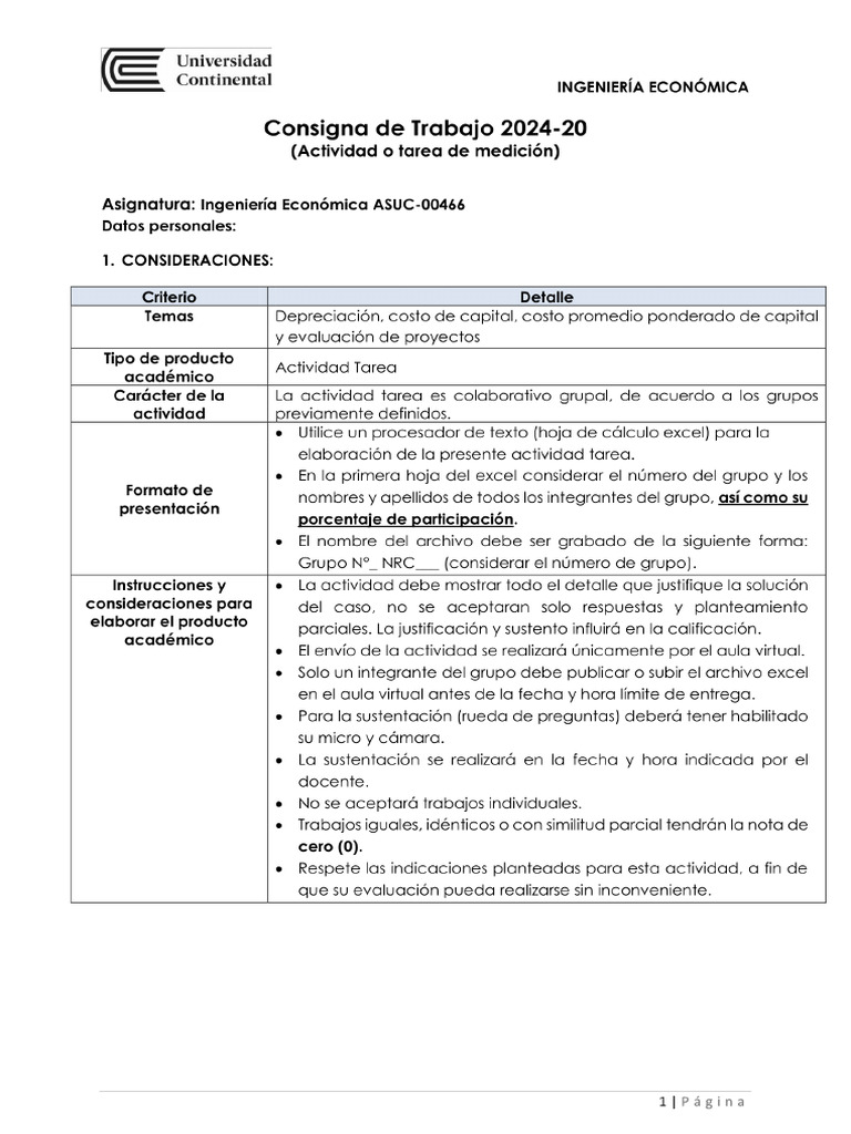 Consigna INGECO 2024-20 | PDF