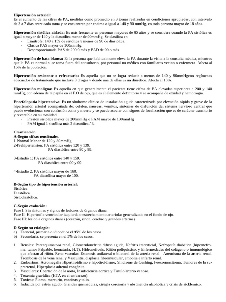 Hta | PDF | Hipertensión | Sistema cardiovascular