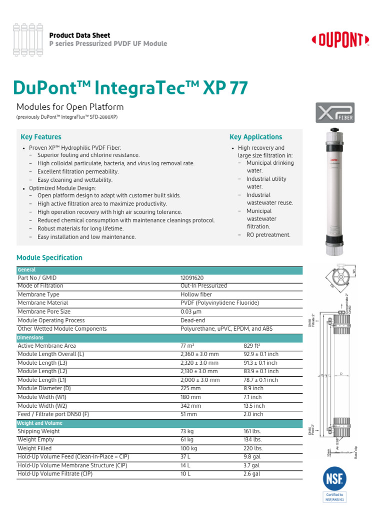 Módulo UF Integratec XP 77 | PDF | Membrane | Materials