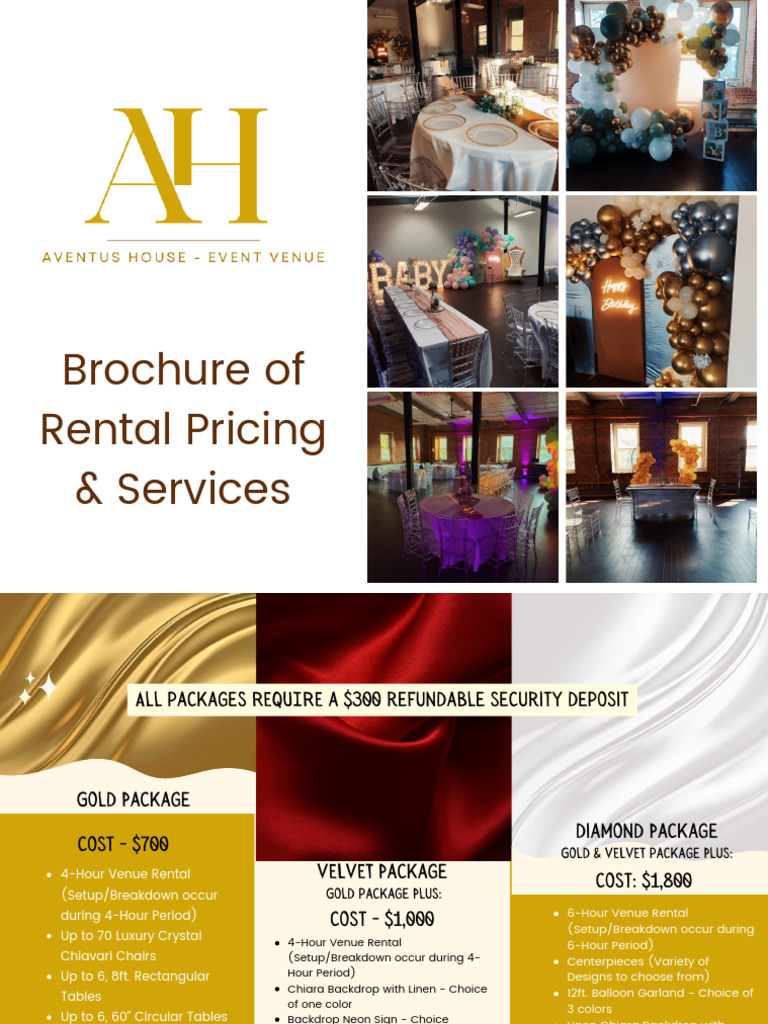 2024 AH Brochure of Services | PDF | Cocktails | Bartender