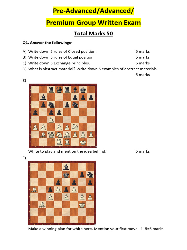 Pre-Adv Adv & Prem Written Exam | PDF