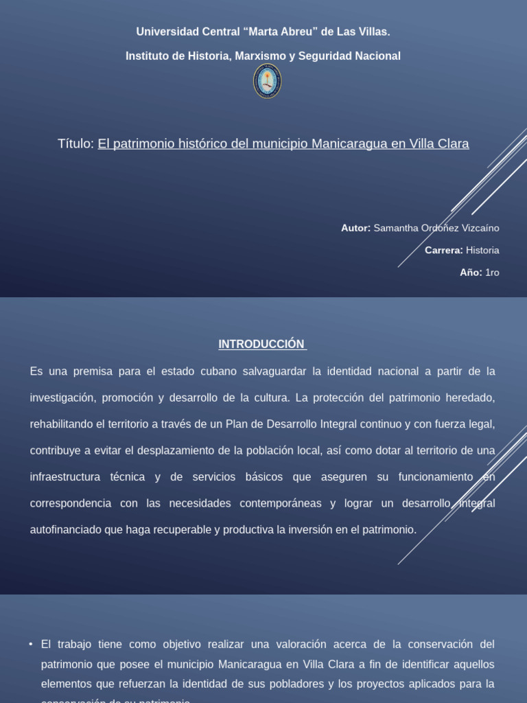 Patrimonio de Manicaragua: Identidad y Conservación | PDF | Educación ...