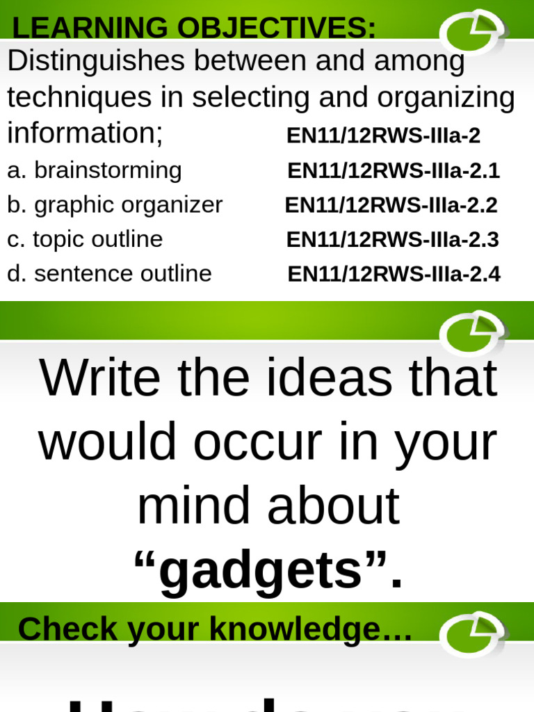 3.techniques in Organizing & Selecting Information | PDF | Adolescence ...