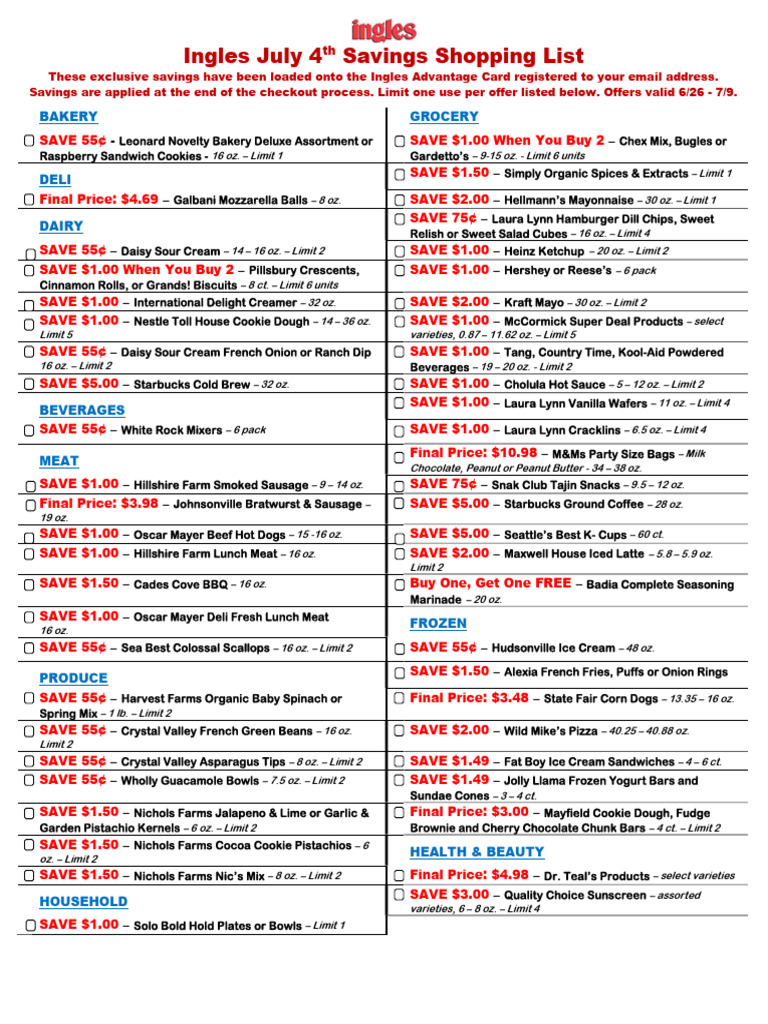 July 4 Offer List 2024 | PDF | Chocolate | Sausage