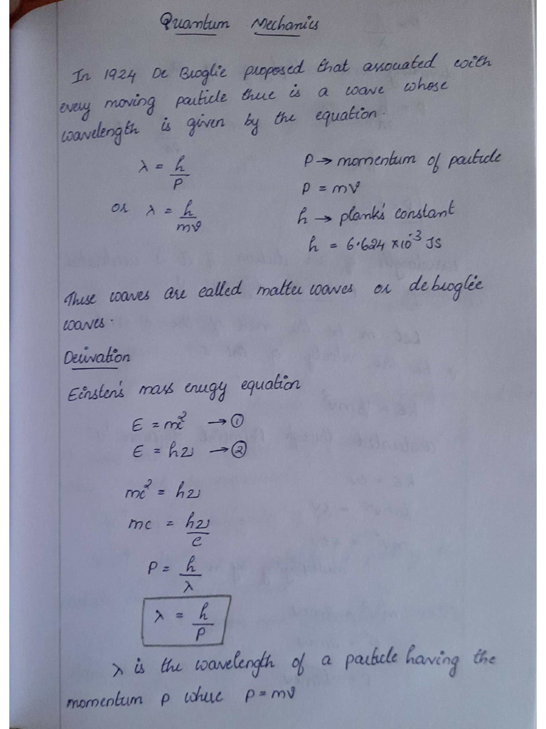 Quantum mechanics_Notes | PDF