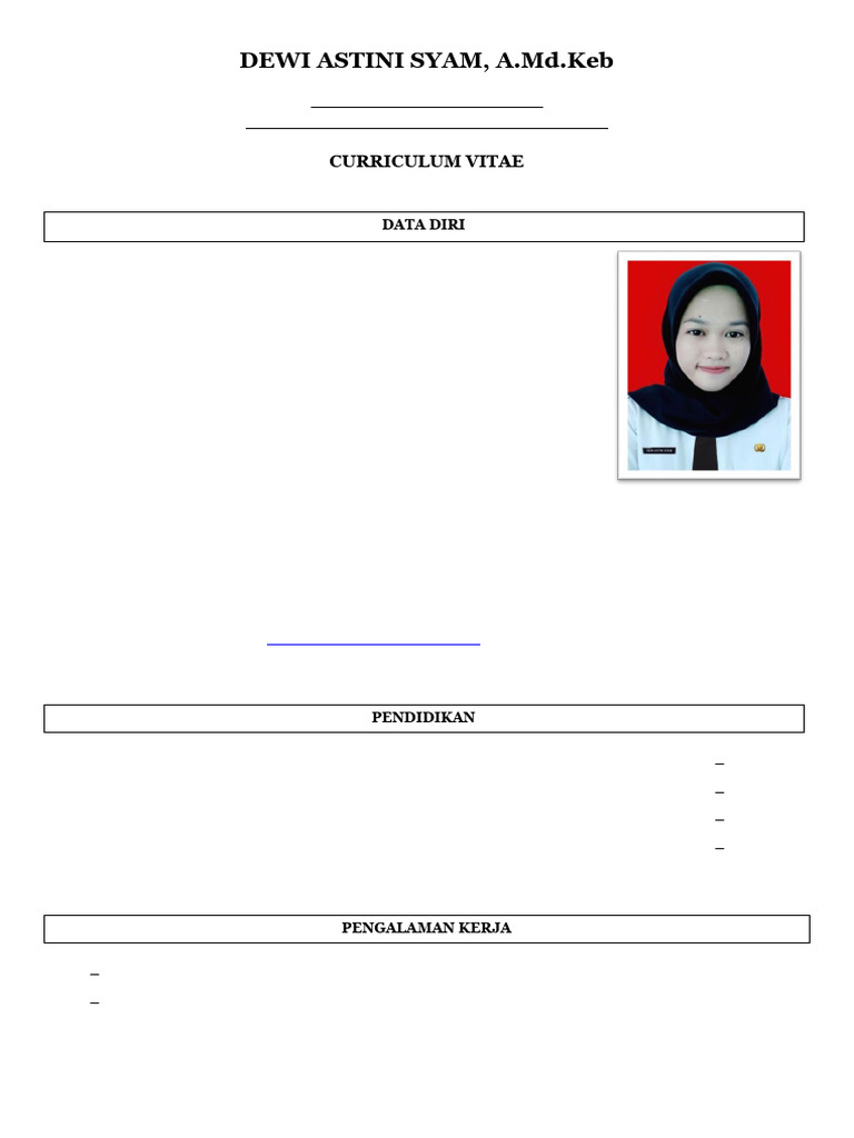 CV - Dewi Astini Syam | PDF