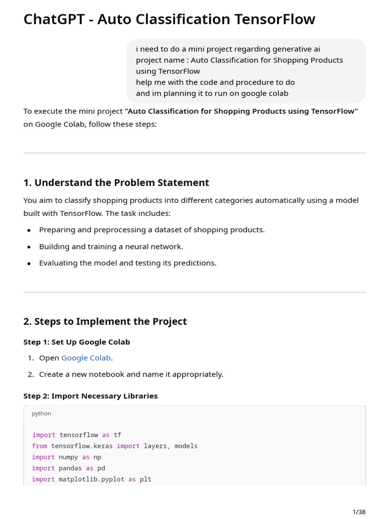 Chatgpt Auto Classification Tensorflow Pdf Statistical Classification Computing