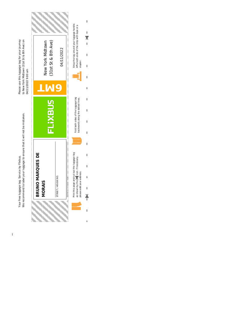 Free Luggage Tag for Flixbus Trip | PDF