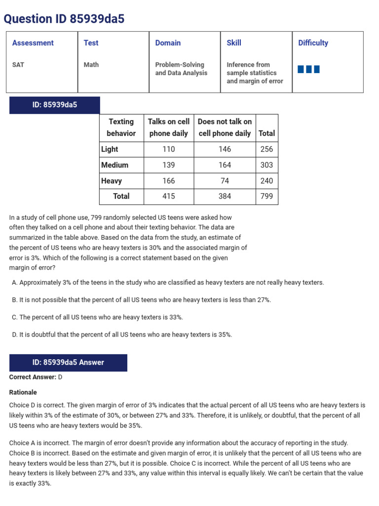 SAT Suite Question Bank - Results | PDF | Sat | Errors And Residuals