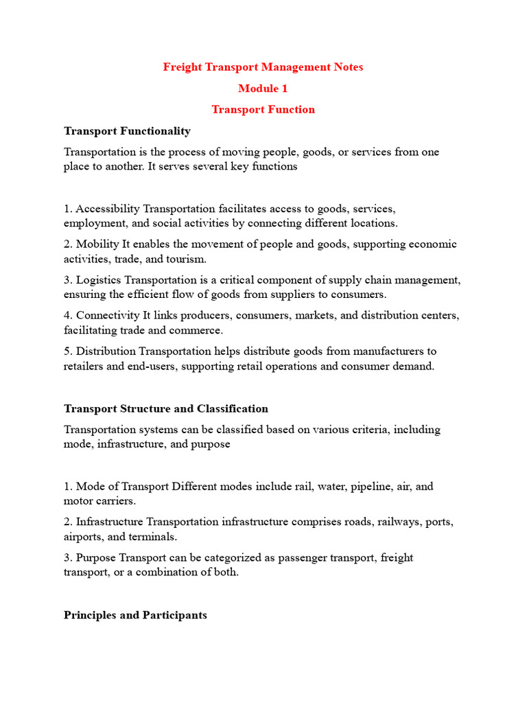 Freight Transport Management Overview | PDF | Transport | Bill Of Lading