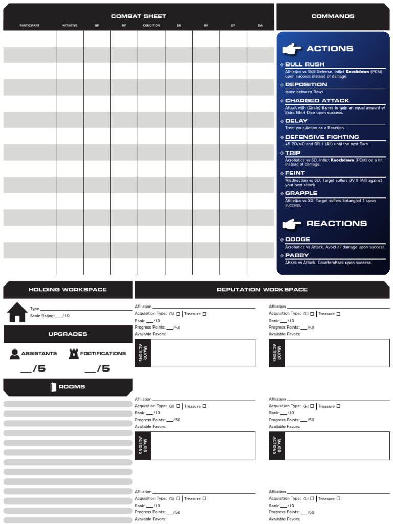 Final Fantasy TRPG Legend Edition Party Tracker | PDF