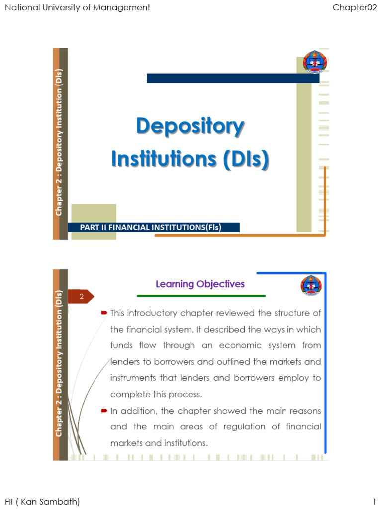 Ch02 - Depository Institution (DIs) | PDF | Banks | Microfinance