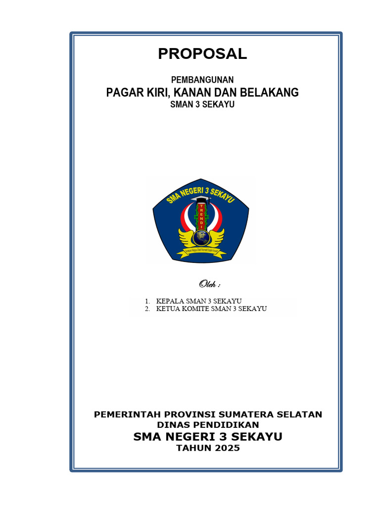 PROPOSAL PAGAR SMAN 3 SEKAYU | PDF