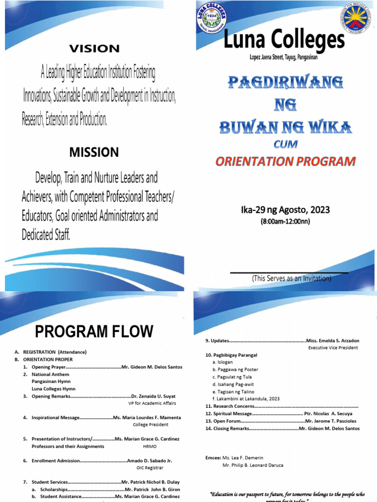 BUWAN NG WIKA, FINAL PROGRAM | PDF