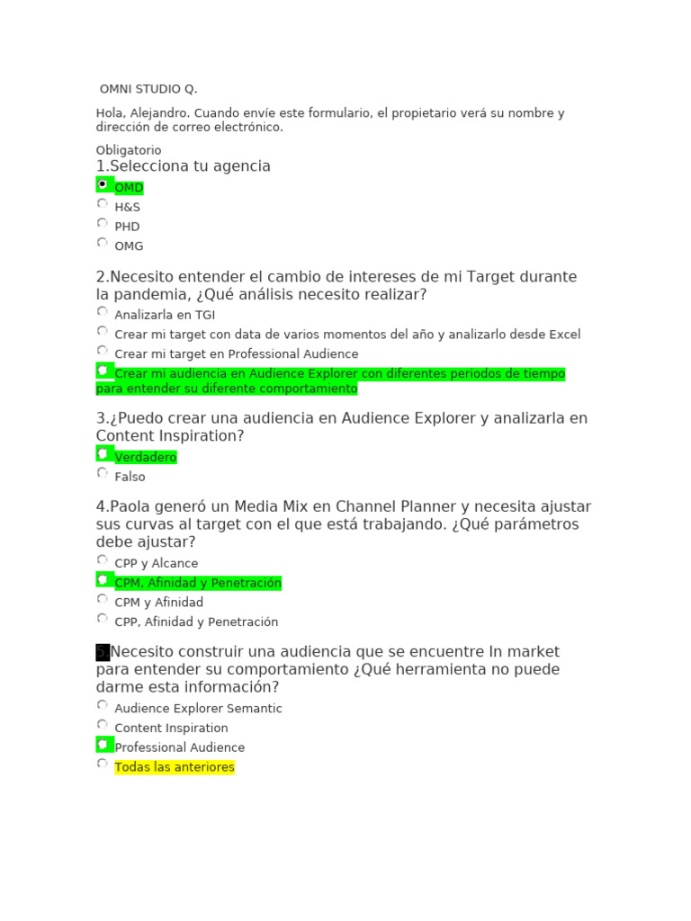 Omni Studio Questionary | PDF