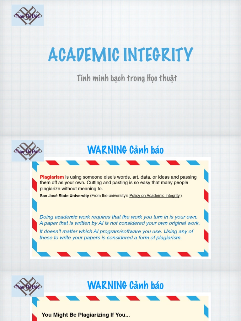 Academic Intergrity | PDF | Plagiarism | Academic Integrity