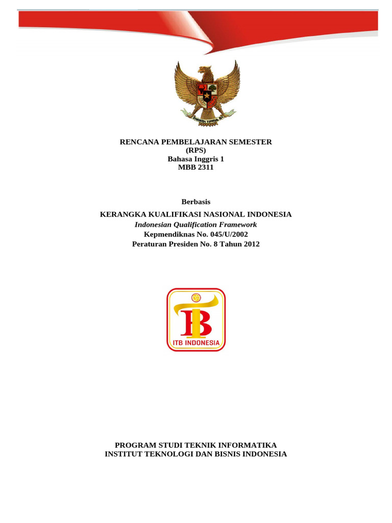 RPS ENGLISH SEM 1 1 TI - S1.Th 24 | PDF