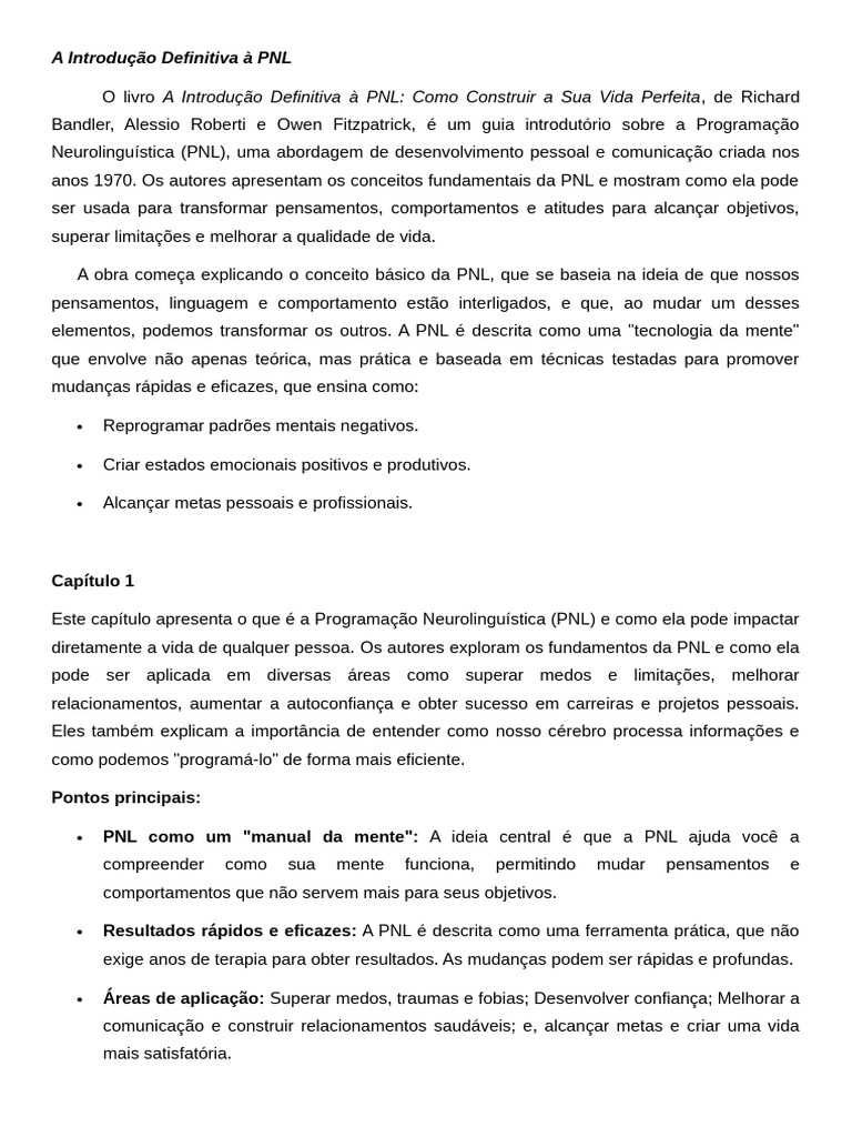 PNL Bandler | PDF | Programação neurolinguística | Pensamento