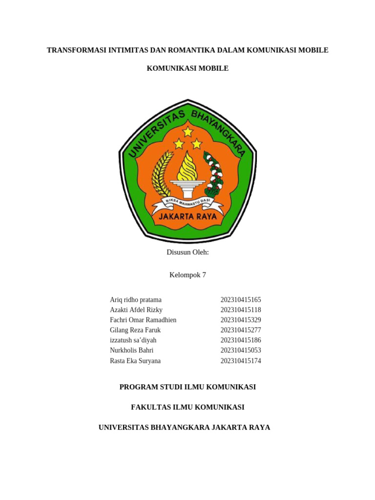 Transformasi Intimitas Dan Romantika Dalam Komunikasi Mobile | PDF