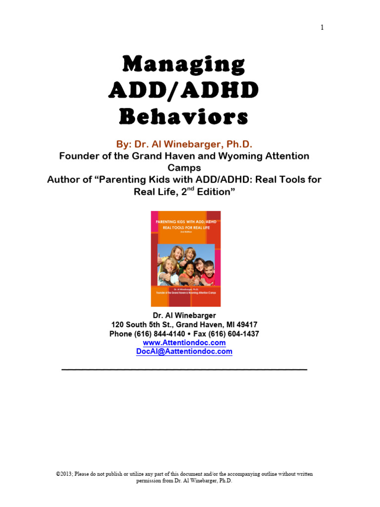 Managing ADD/ADHD Behaviors Guide | PDF | Attention Deficit ...