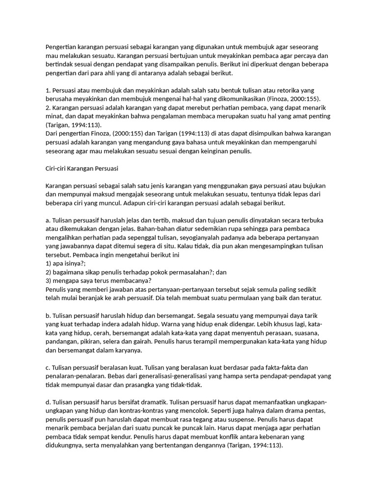 Ciri Ciri Karangan Persuasi 5 | PDF