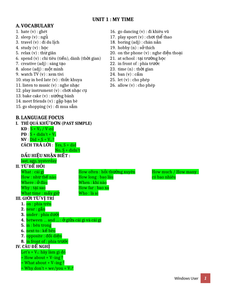 Where to Dance and Study Vocabulary | PDF