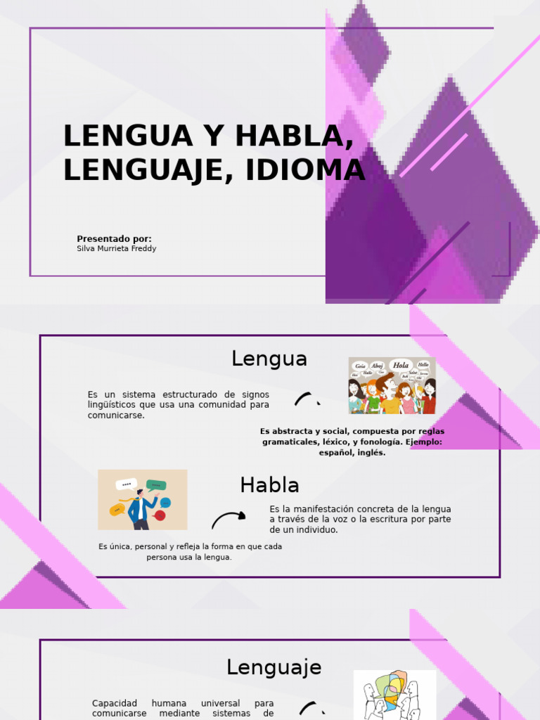 Lengua, habla y tipos de lenguaje | PDF | Comunicación | Habla