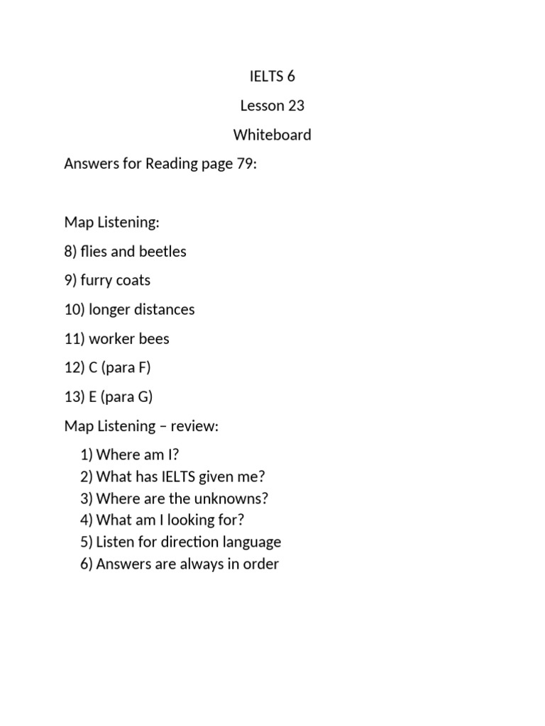 IELTS 6 L23 Whiteboard | PDF