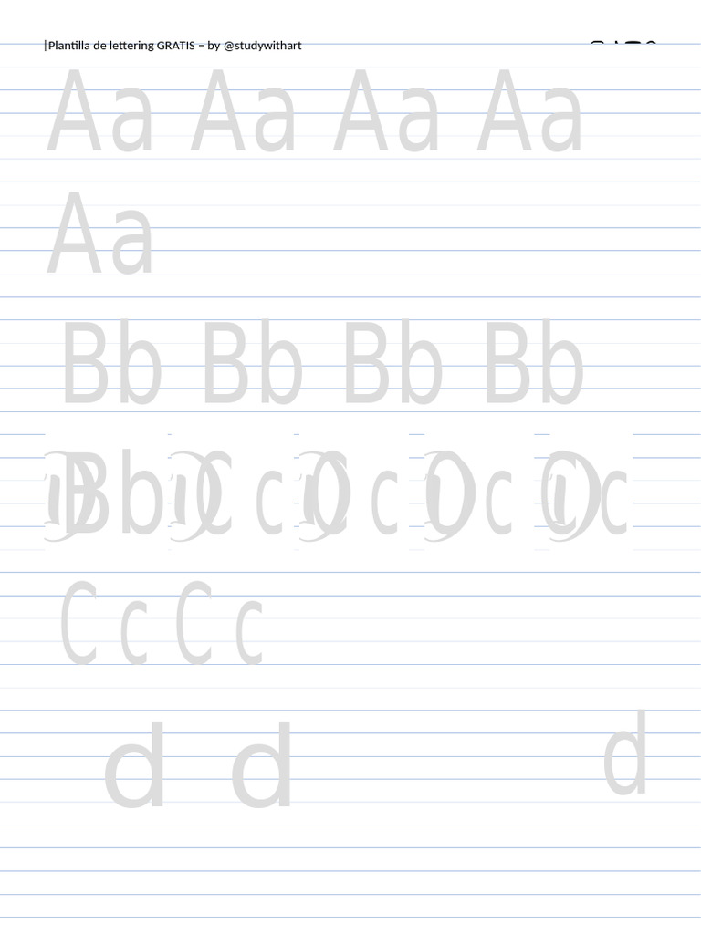 Gratis Lettering Template by Studywithart | PDF