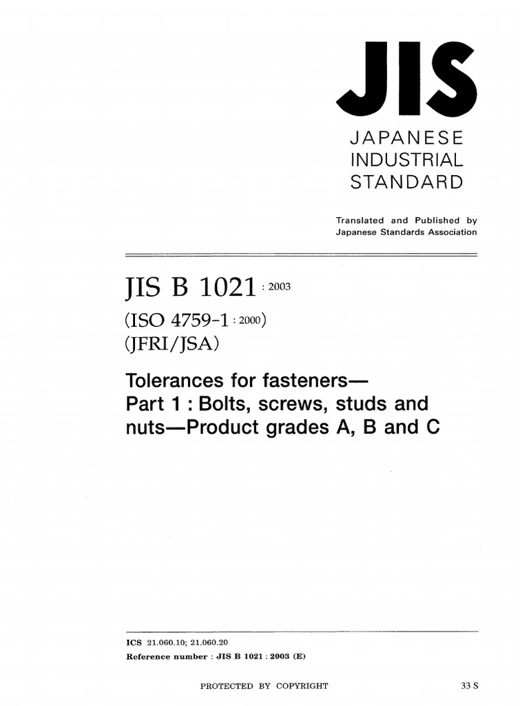 Pre Jis B 01021 000 000 2003 e Ed10 I4 | PDF