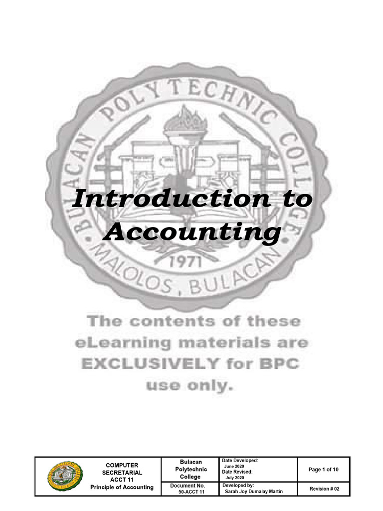 CS-ACCT-11-Introduction-to-Accounting | PDF | Bookkeeping | Balance Sheet