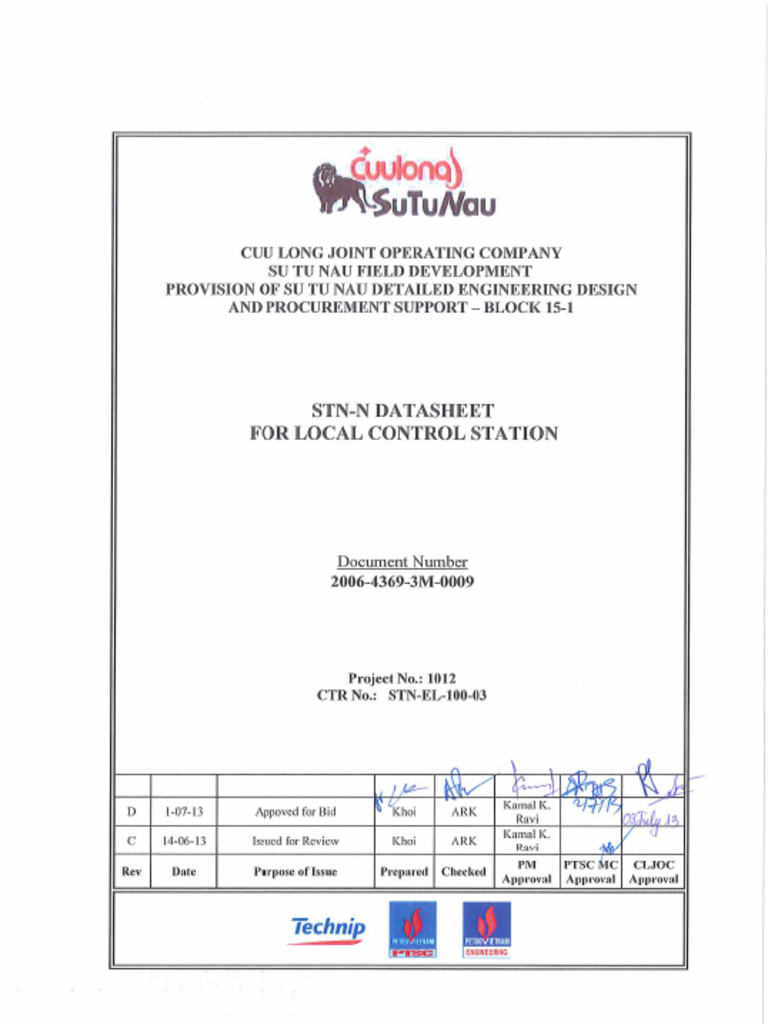 2006-4369-3M-0009 Rev D STN-N DS For Local Control Station-Approved | PDF