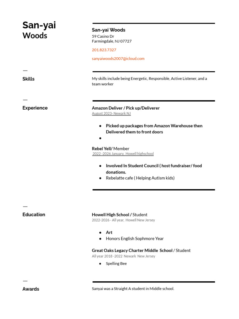 Sanyai Woods - Resume Template in Swiss | PDF