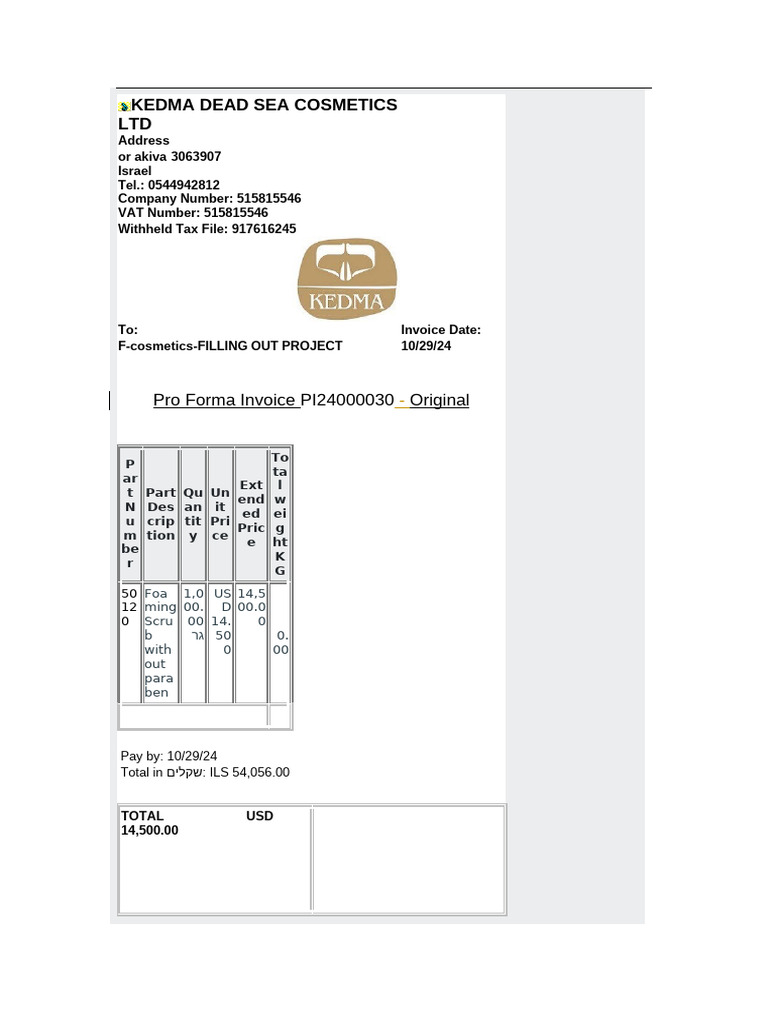 PH Proforma Foaming Facial Scrub 5000 Units | PDF