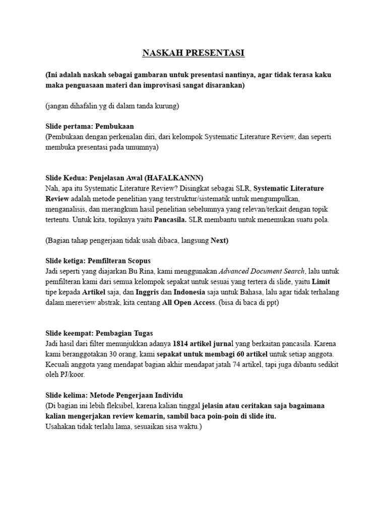 Naskah Presentasi | PDF
