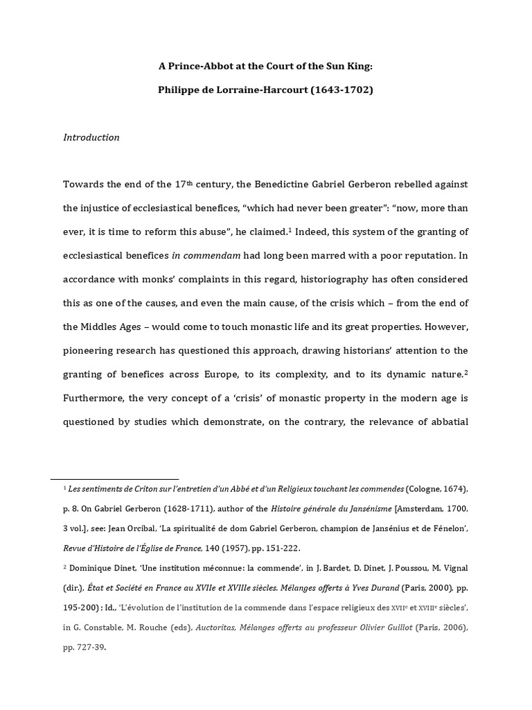 Prince-Abbot Philippe de Lorraine-Harcourt | PDF