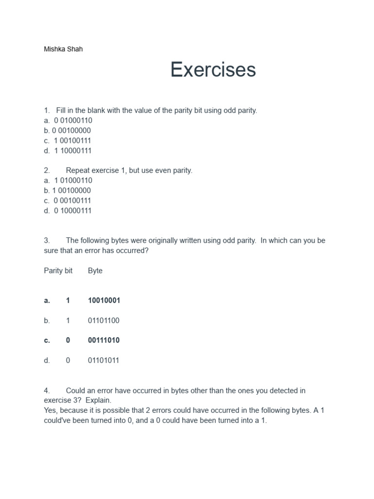 12 - 5 Parity & Error Detection | PDF | Data Transmission | Computer ...