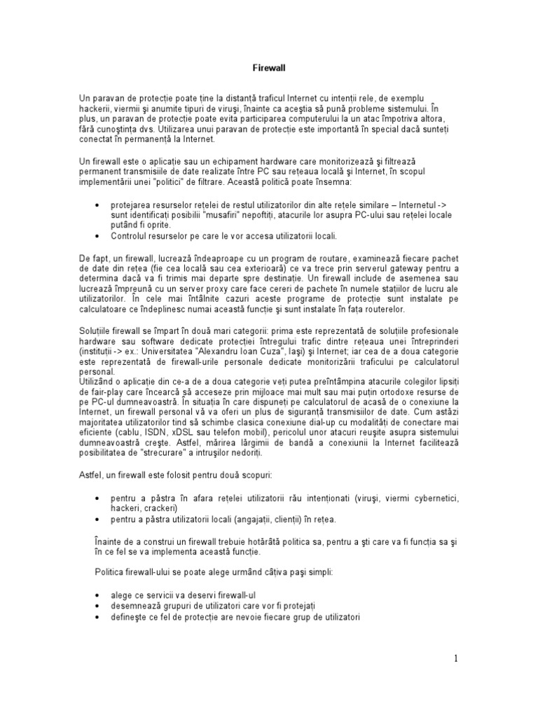 Auditul Sistemelor in Format Ice - Firewall | PDF