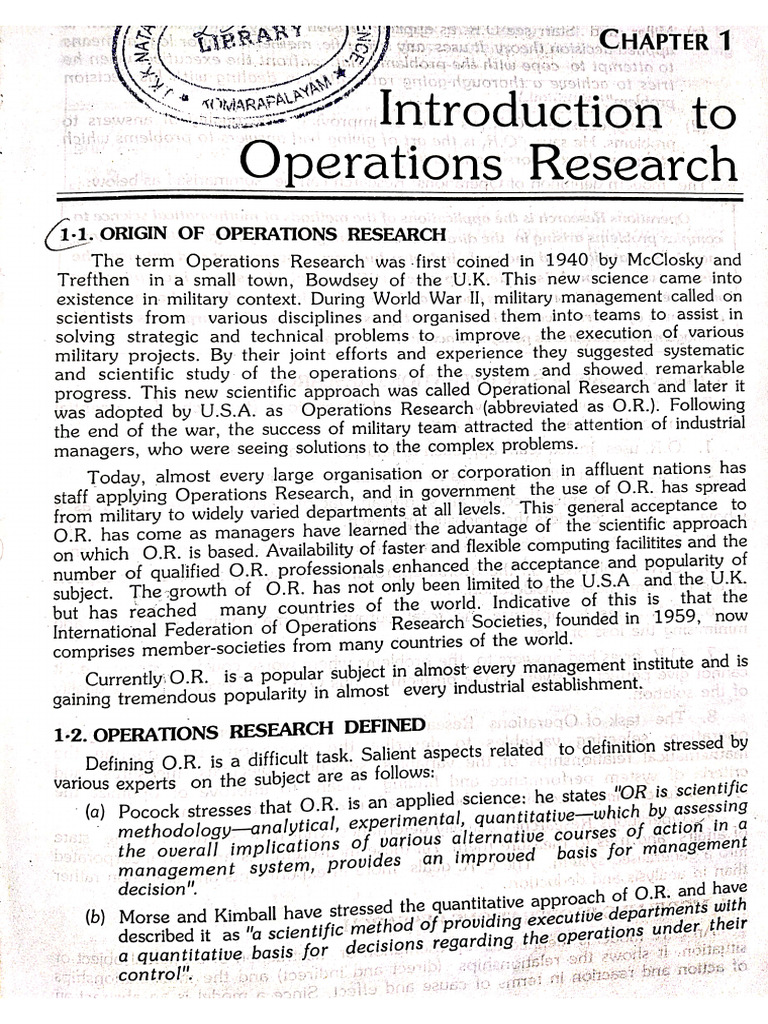 Operation Research | PDF