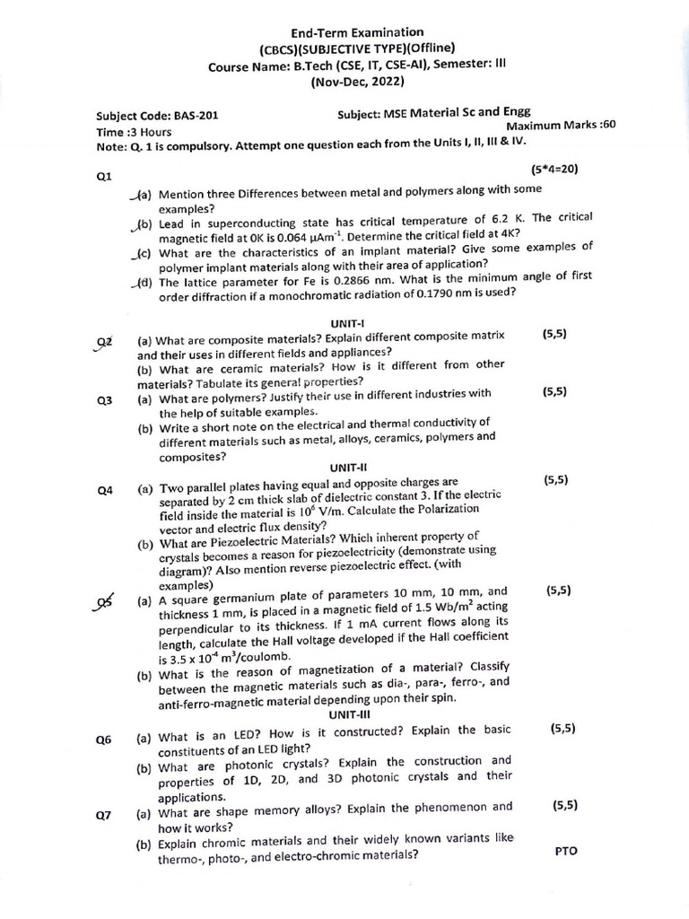 mse endsem paper | PDF
