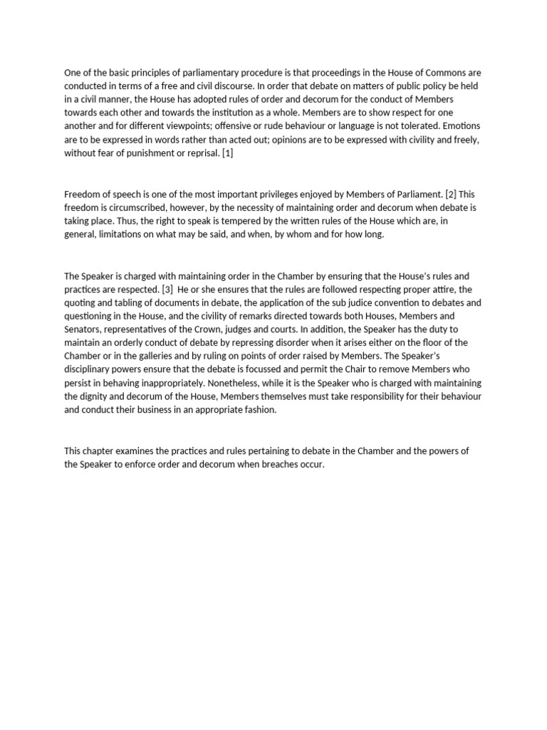 Rules of Order and Decorum | PDF