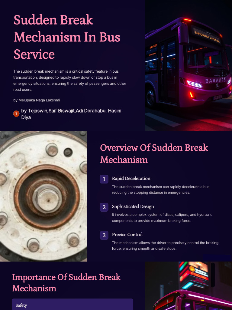 Sudden Brake Mechanism in Buses | PDF | Brake | Anti Lock Braking System