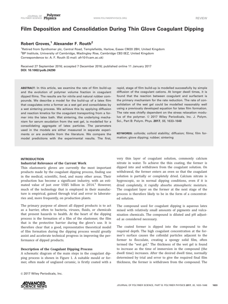 J Polym Sci B Polym Phys - 2017 - Groves - Film Deposition and Consolidation During Thin Glove ...