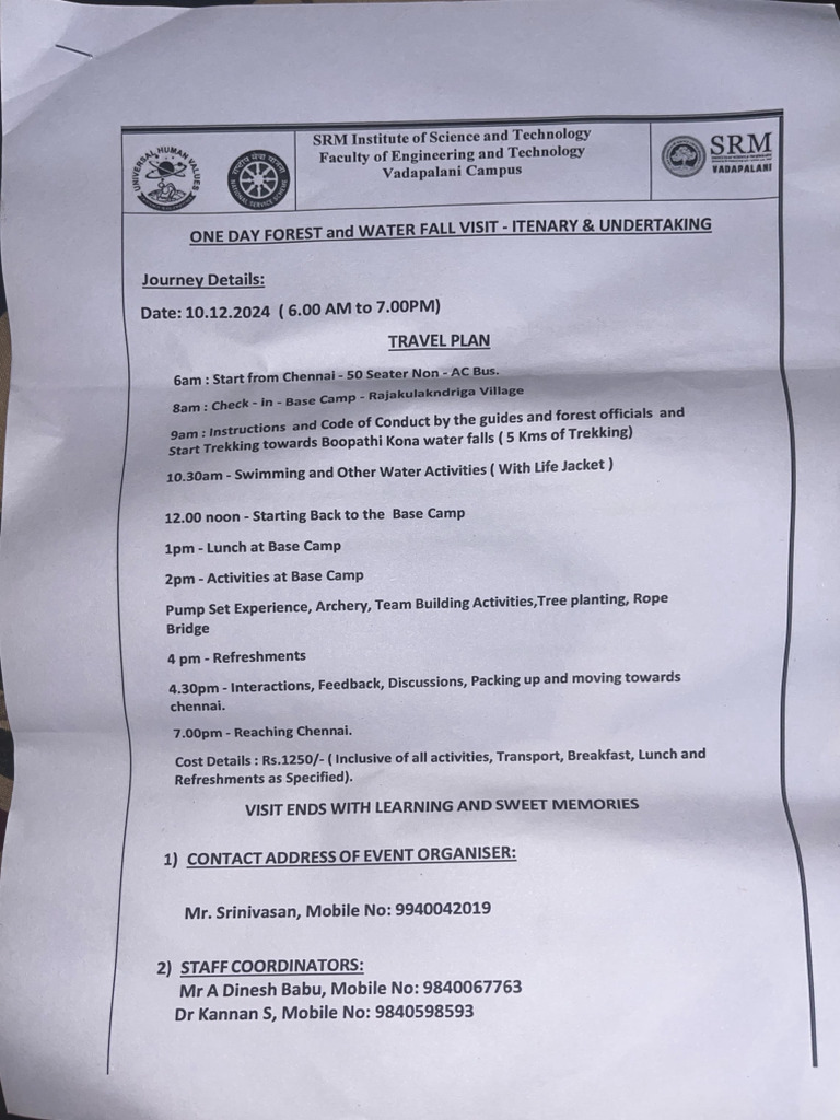 Varun V V Undertaking Form | PDF