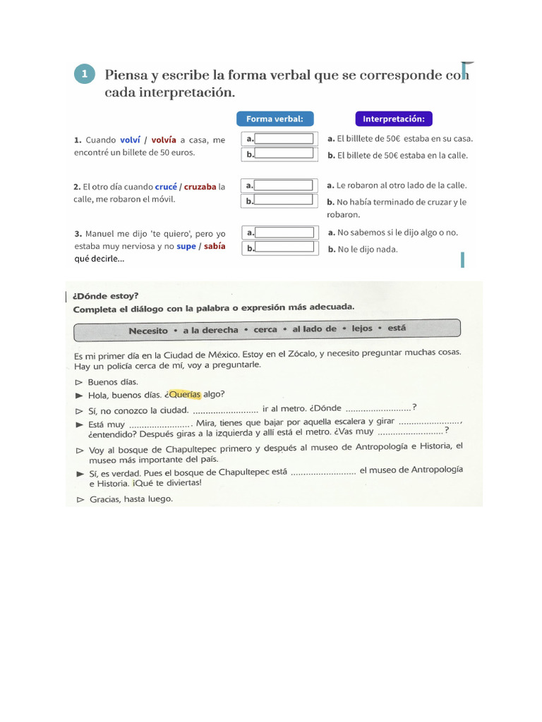 Contraste Imperfecto Indefinido | PDF